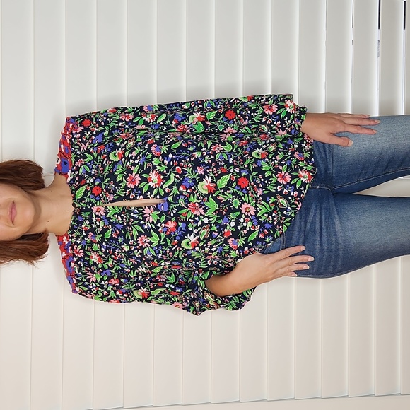 Zara | Tops | Zara Floral Mixed Print Blouse | Poshmark